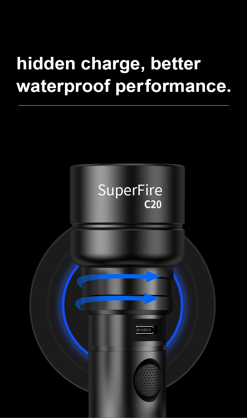 01/ Đèn pin SupFire C20 - Pin sạc thế hệ mới - Độ sáng 1500 lumen